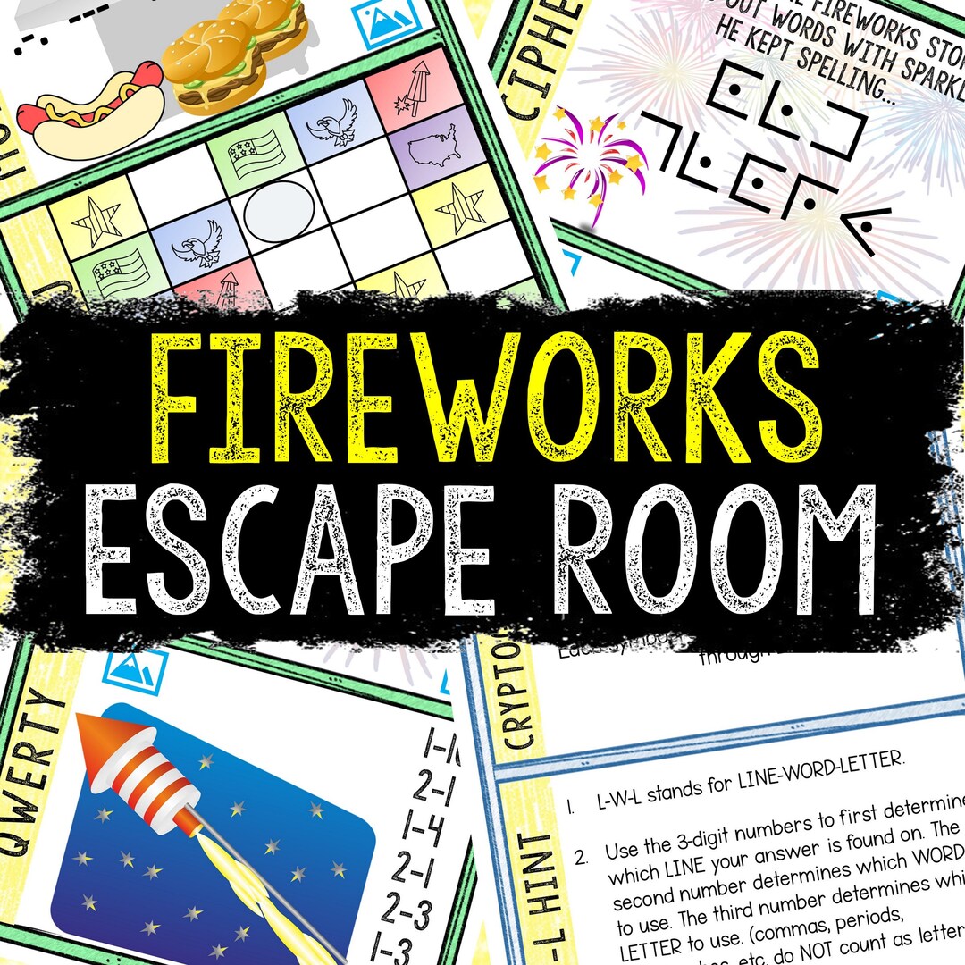 4th of July Escape Room for Kids - Printable Party Game – Fireworks ...