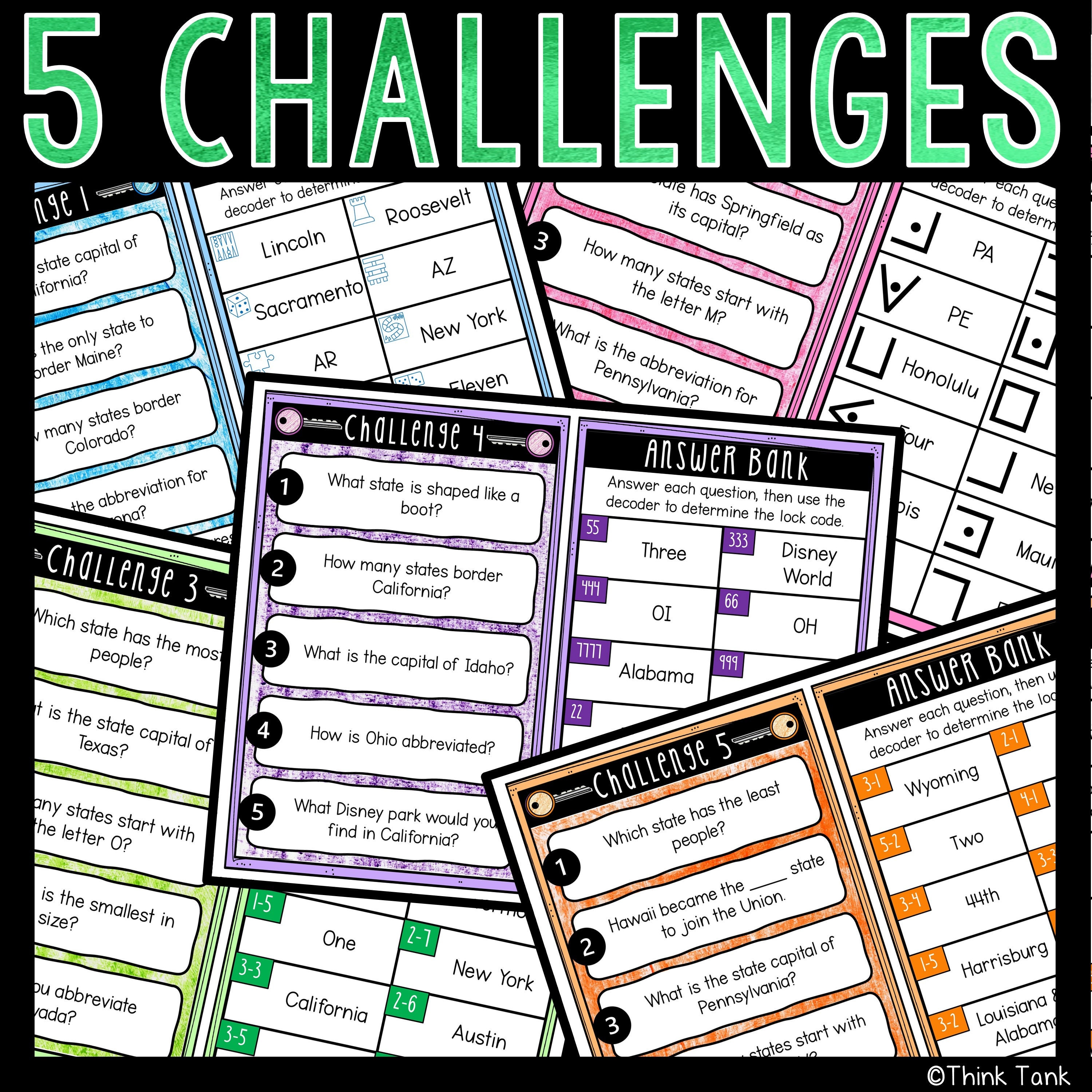 States & Capitals Trivia Game Escape Room for Kids - Etsy UK