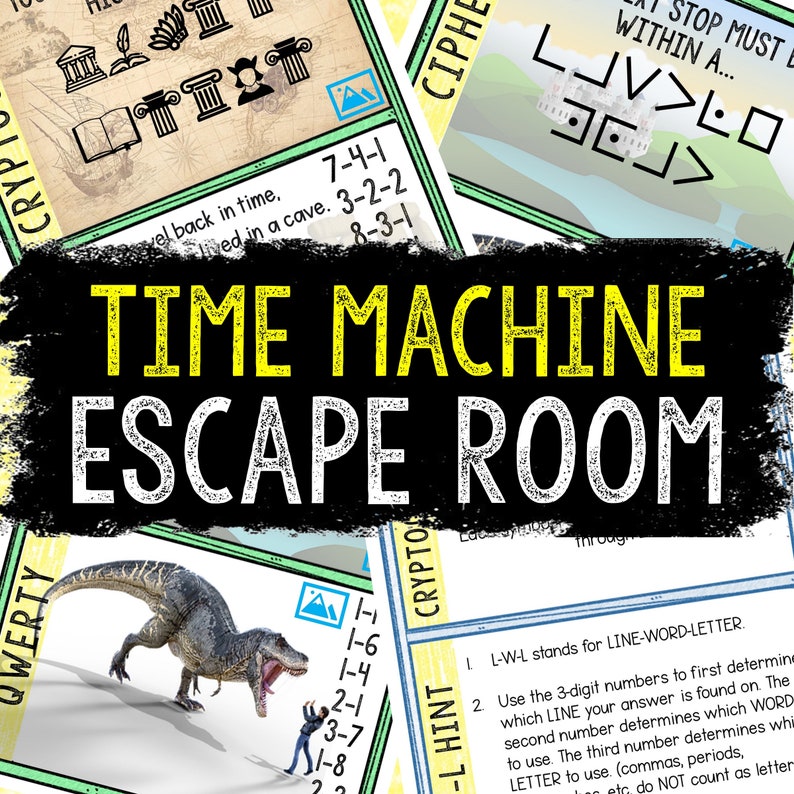 Escape Room for Kids Printable Party Game Time Machine - Etsy
