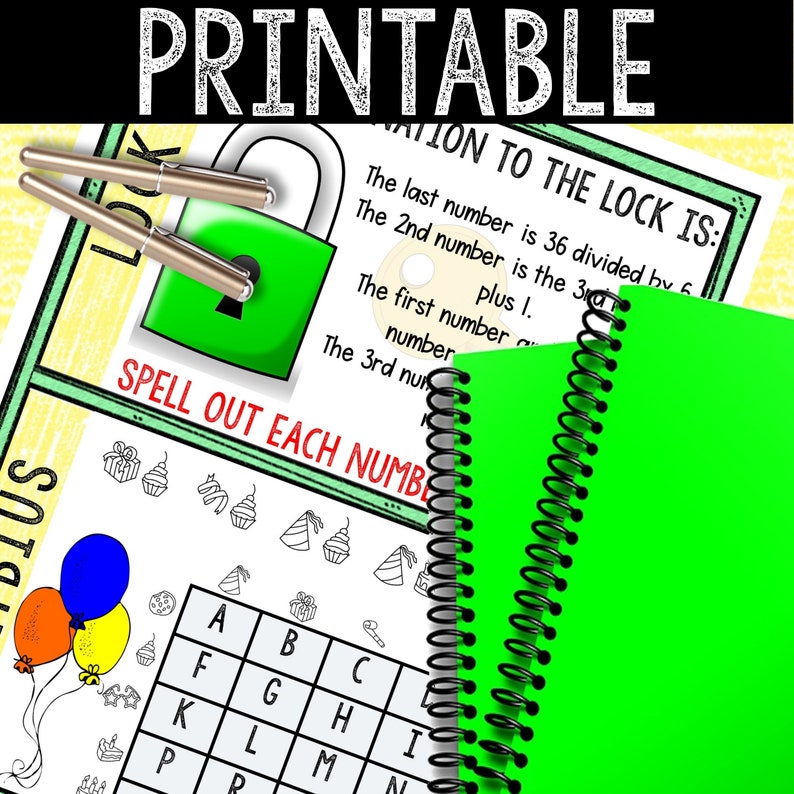 Escape Room for Kids Printable Party Game Birthday Bash | Etsy