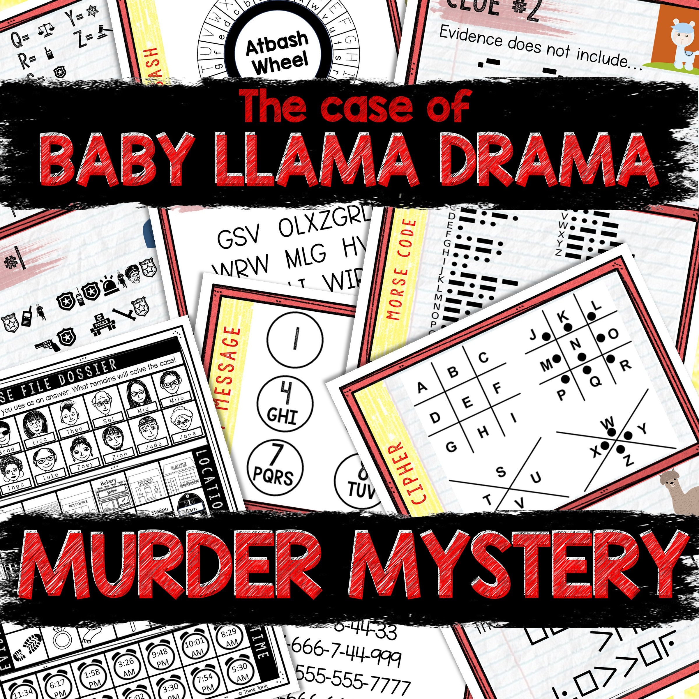 Murder Mystery Game for Kids – Spy Party – Baby Llama Drama – Secret ...