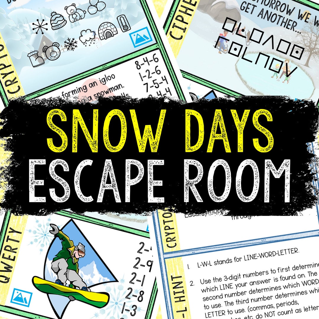 Escape Room for Kids - Printable Party Game – Snow Days Escape Room Kit ...