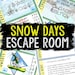 Escape Room for Kids Printable Party Game Snow Days Escape Room Kit ...