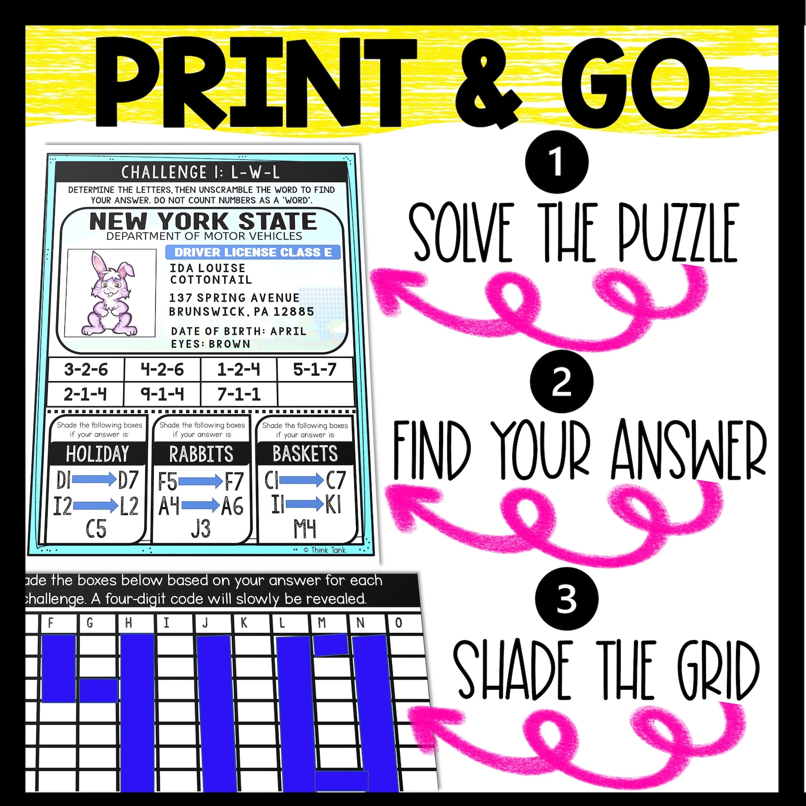Easter Escape Room GRID for Kids, Printable Party Game, Scavenger Hunt ...