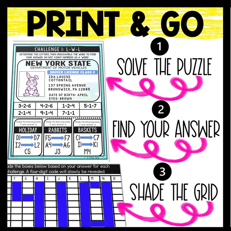 Easter Escape Room GRID for Kids, Printable Party Game, Scavenger Hunt ...
