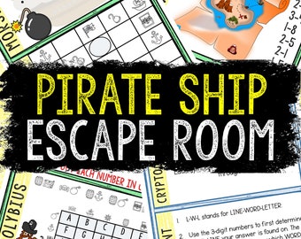 Escape Room for Kids Printable Escape Room Pirate Treasure Hunt Escape ...