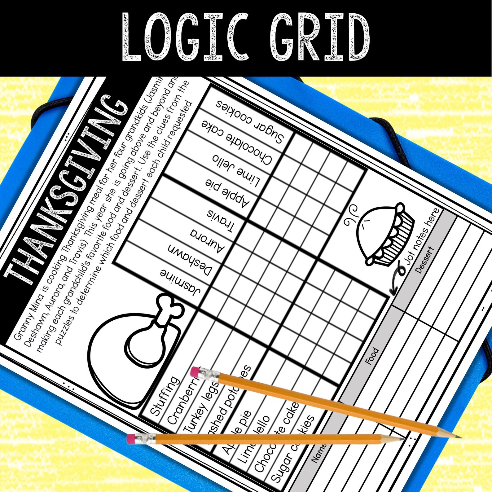 Thanksgiving Logic Puzzle Scavenger Hunt Game for Kids, Party Game ...