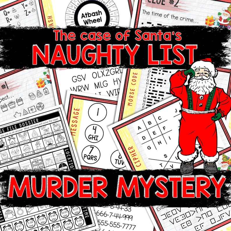 Christmas Murder Mystery Game for Kids, Spy Party, Family Game Night ...