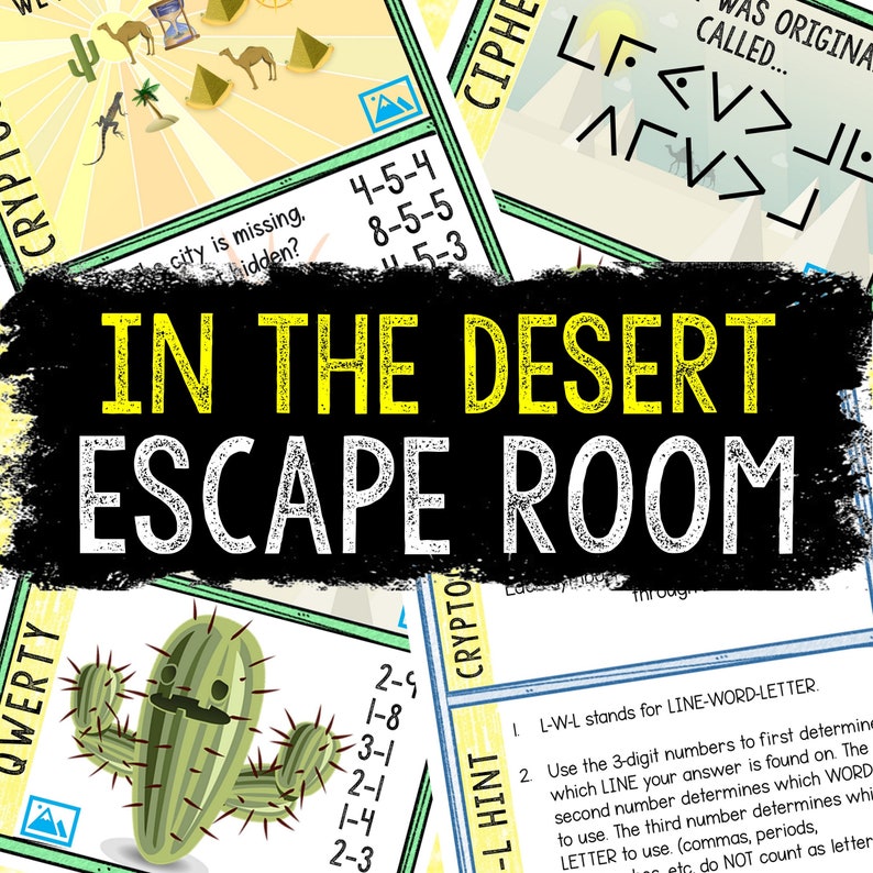 Escape Room for Kids Printable Party Game in the Desert - Etsy