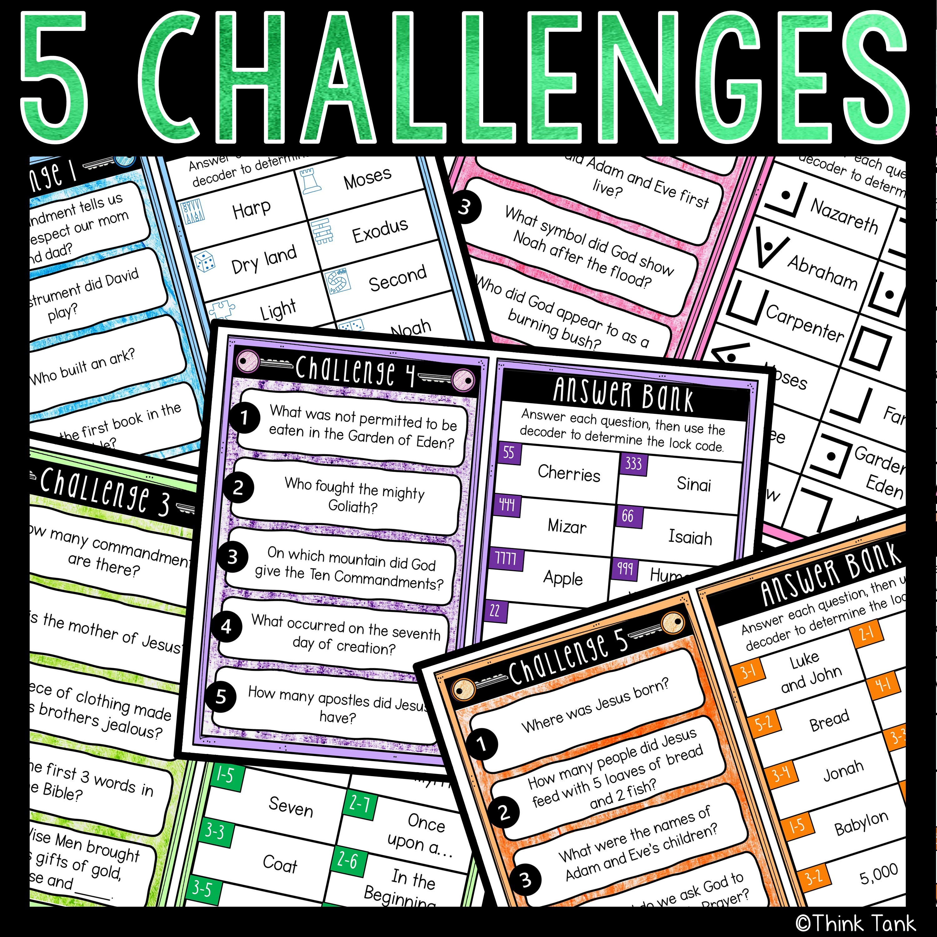 Bible Trivia Game - Escape Room for Kids - Printable Party Game ...