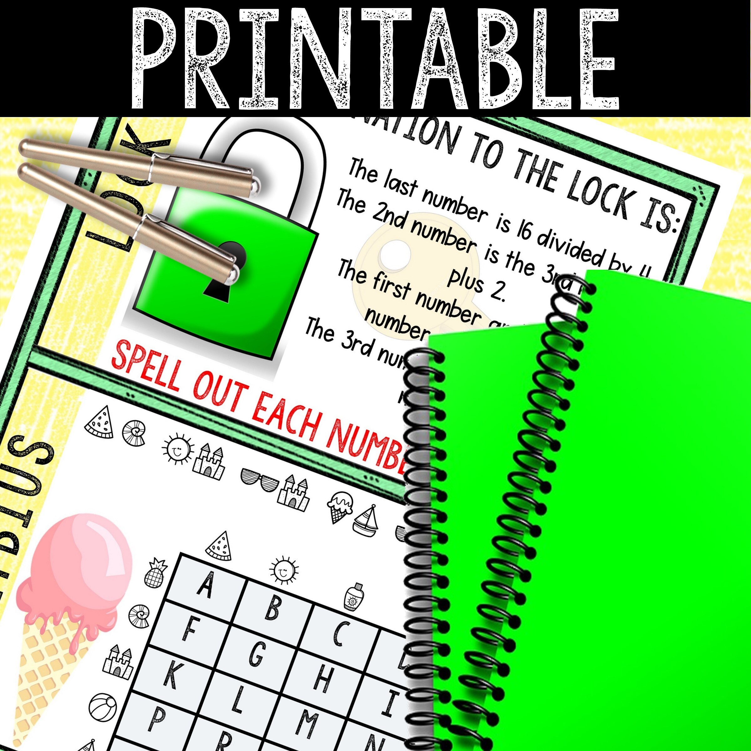 Escape Room for Kids - Printable Party Game – Summer Break Escape Room ...