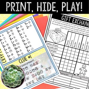 Christmas Logic Puzzle Scavenger Hunt Game for Kids, Holiday Party Game ...