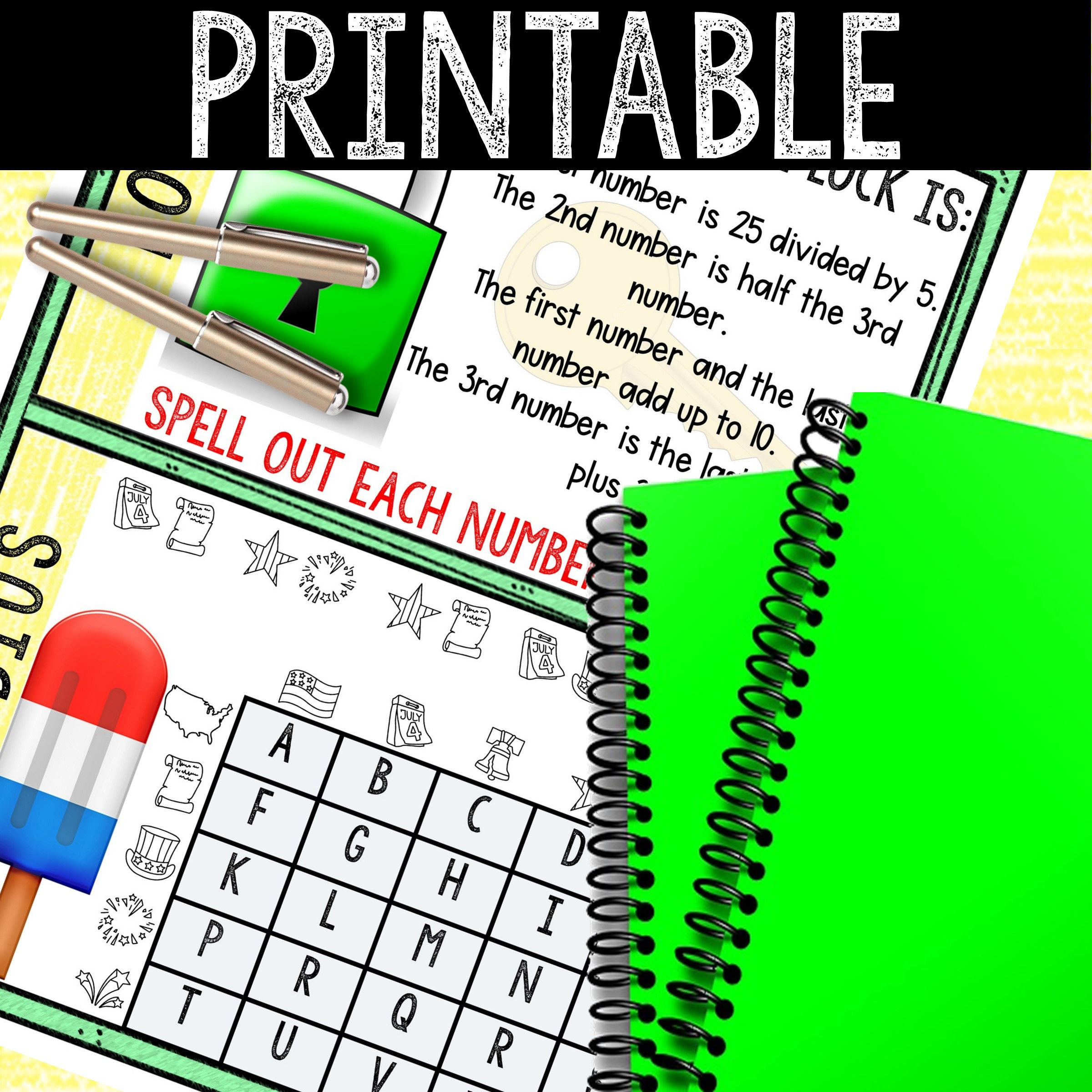 4th of July Escape Room for Kids Printable Party Game | Etsy