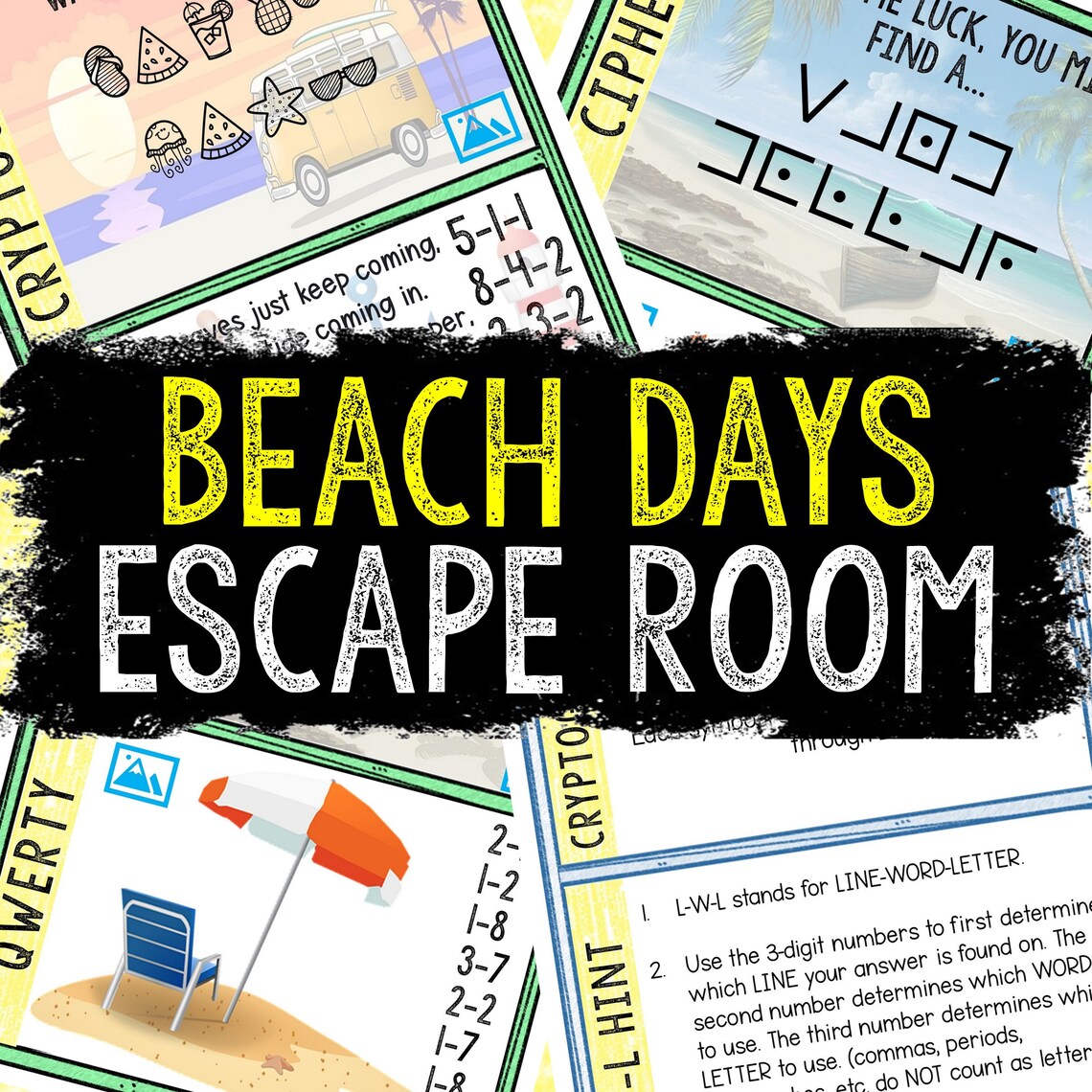 Escape Room Game for Kids - Printable Party Game – Beach Days Escape ...