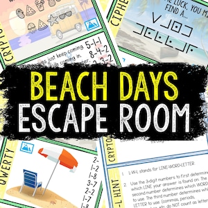 Escape Room Game for Kids - Printable Party Game – Beach Days Escape ...