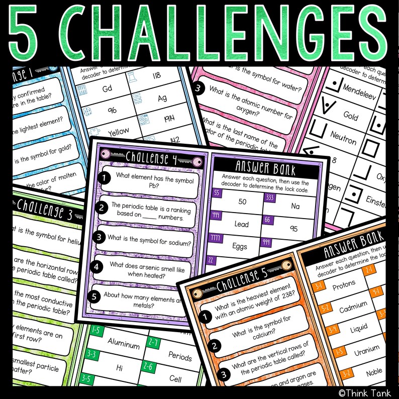 Periodic Table Trivia Game, Escape Room for Kids, Printable Party Game ...