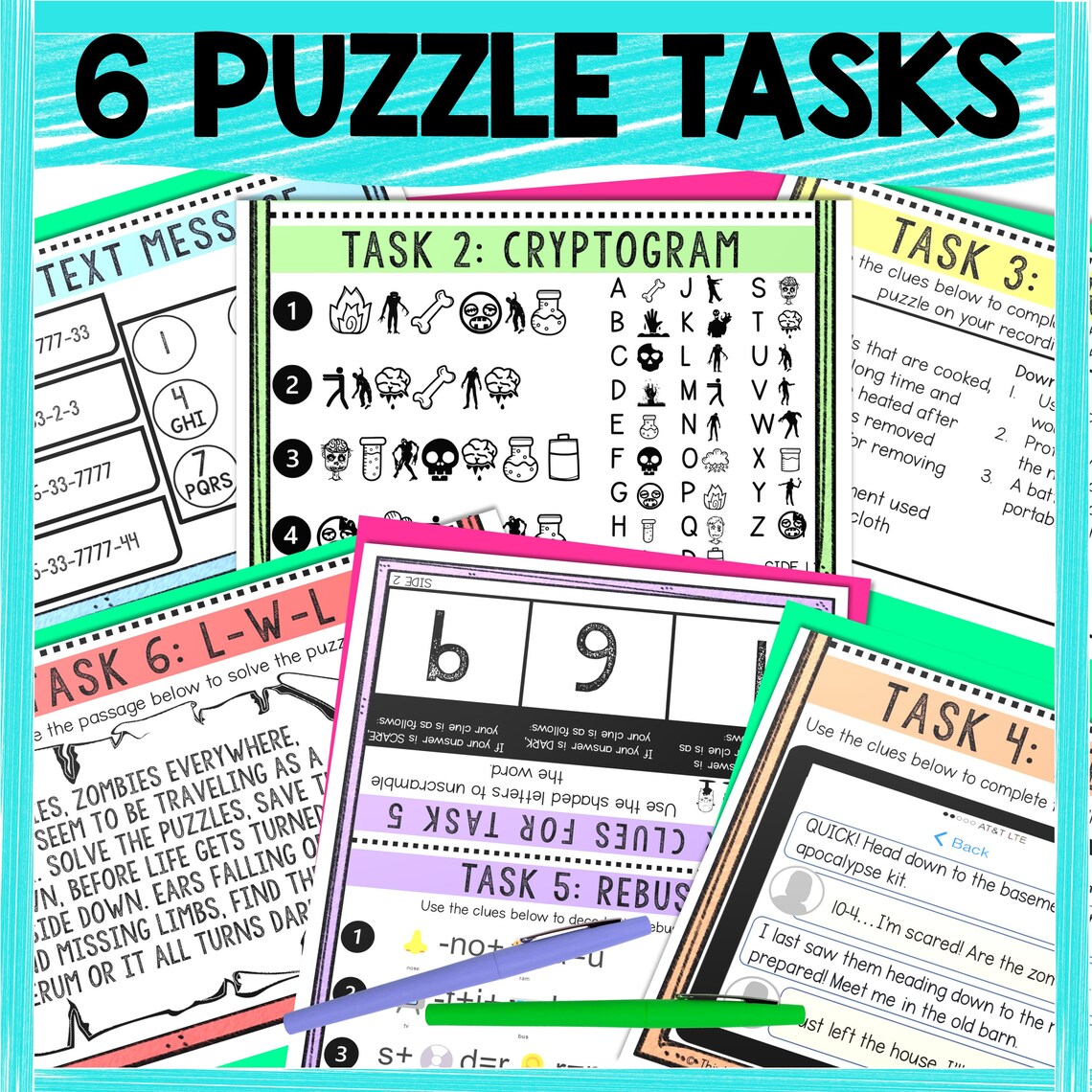 Zombies Escape Room Code for Kids - Printable Party Game – Birthday ...