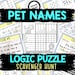 Logic Puzzle Scavenger Hunt Game for Kids Party Game Pet Names Mystery ...