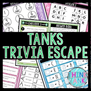 Tanks Trivia Game - Escape Room for Kids - Printable Party Game ...