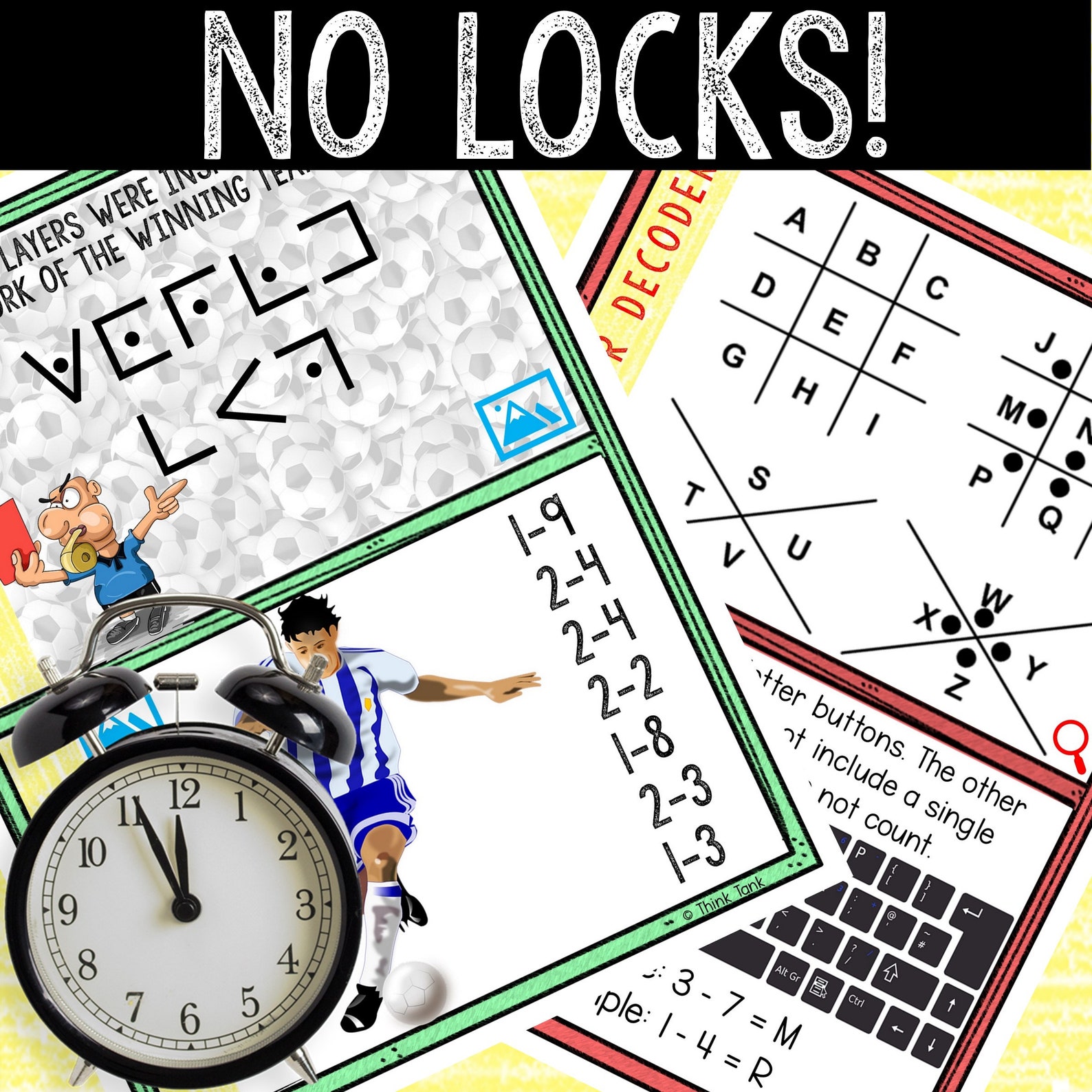 Escape Room for Kids Printable Party Game Soccer Team Escape Room Kit ...