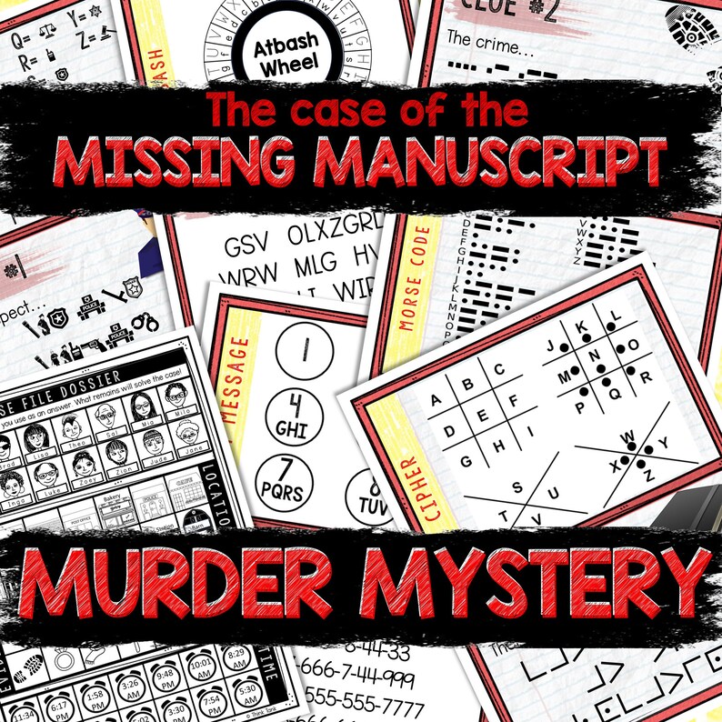 Murder Mystery Game for Kids – Spy Party – Missing Manuscript – Secret ...