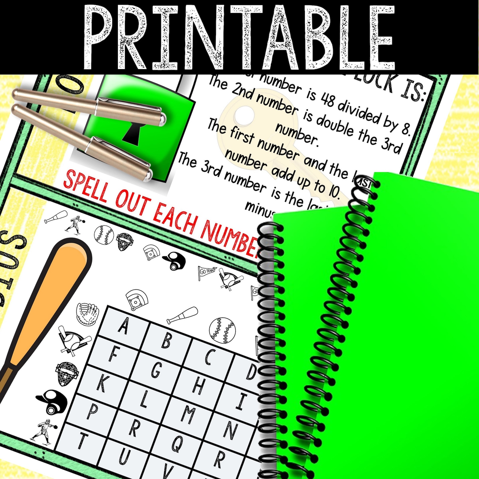 Escape Room for Kids Printable Party Game Baseball Escape - Etsy