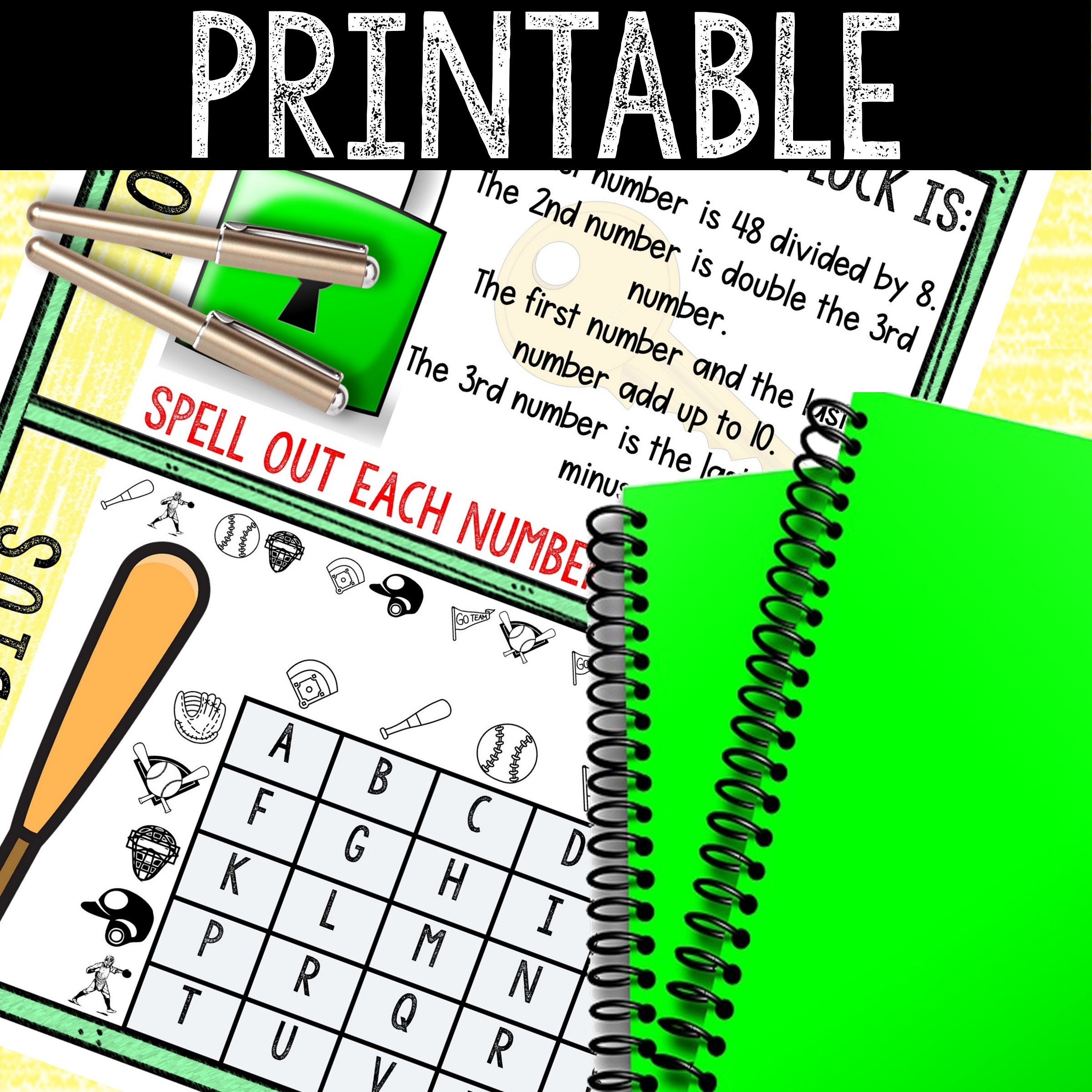 Escape Room for Kids Printable Party Game Baseball Escape - Etsy