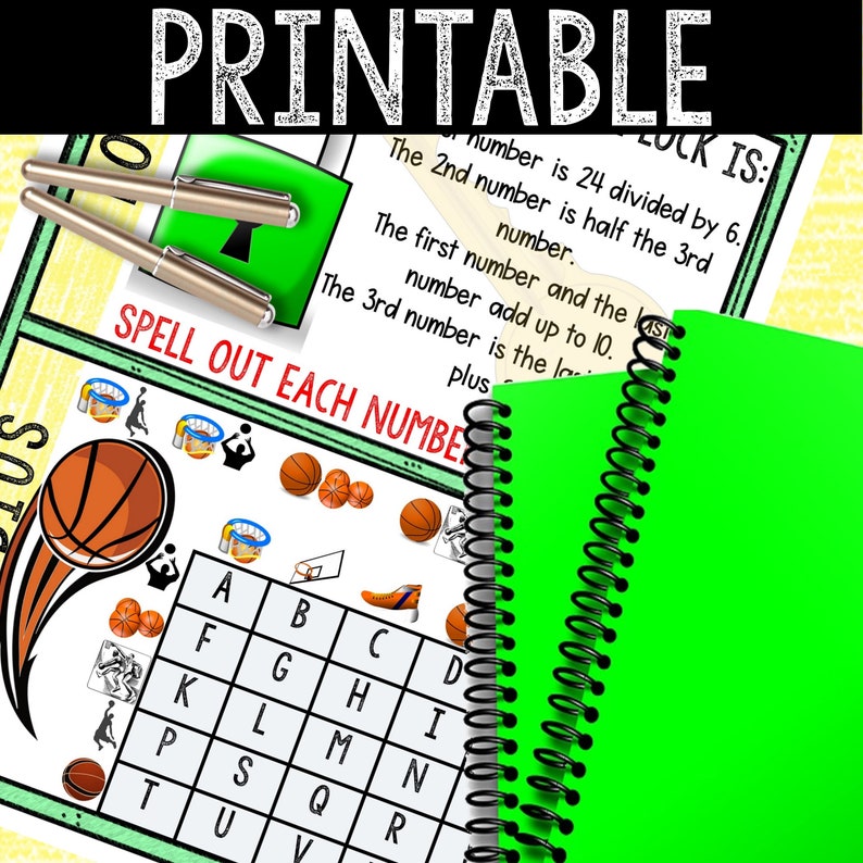 Escape Room for Kids - DIY Printable Game – Basketball Escape Room Kit ...