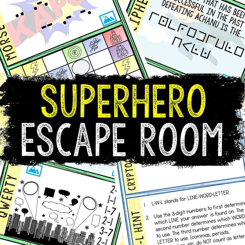 Escape Room for Kids - Printable Party Game – Superhero Escape Room Kit ...