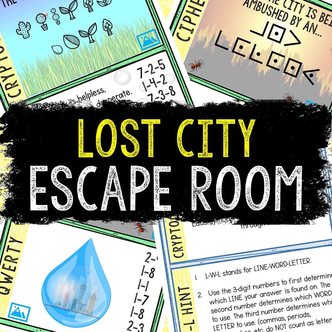 Escape Room for Kids - Printable Party Game – Lost City Escape Room Kit ...