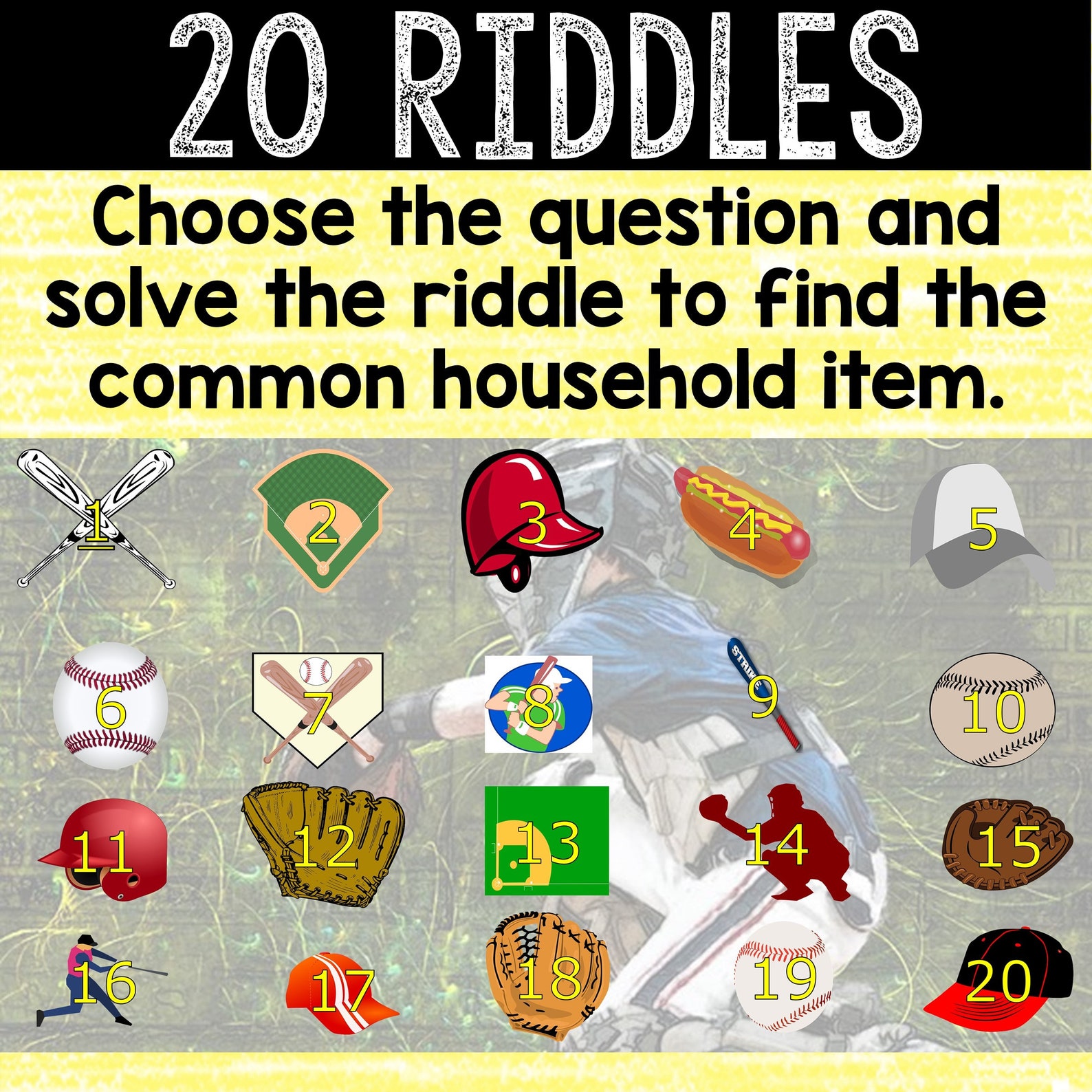 Baseball Theme Virtual Scavenger Hunt for Kids Digital Party - Etsy