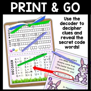Easter Scavenger Hunt for Kids, Indoor Printable Game, Secret Code ...