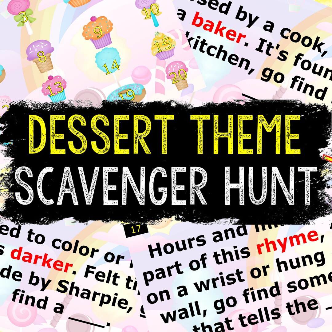 Dessert Theme Virtual Scavenger Hunt for Kids - Digital Party Game ...