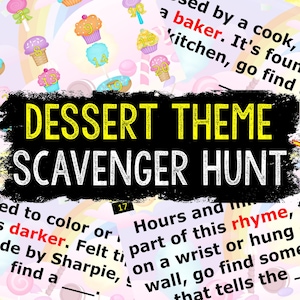 Dessert Theme Virtual Scavenger Hunt for Kids - Digital Party Game ...