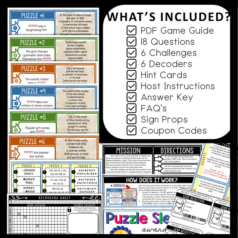 Born in 2016 Fact Quest Escape Room for Kids, Printable Party Game ...