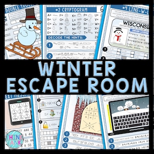 Winter Escape Room for Kids, Printable Party Game, Cipher Puzzles ...