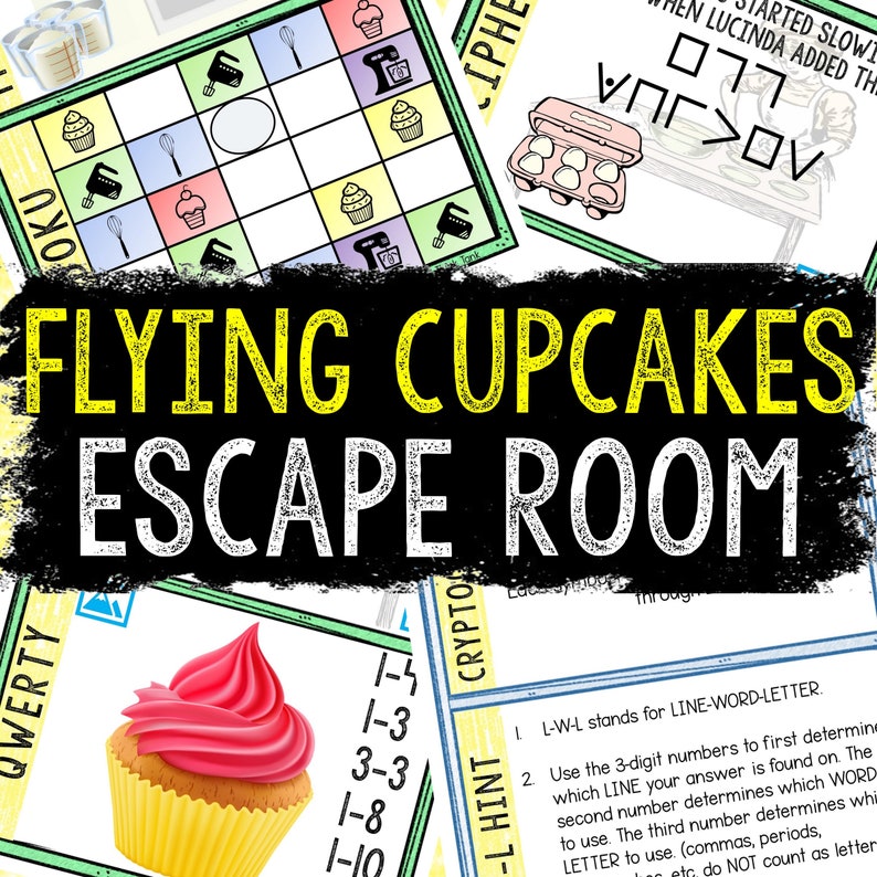 Escape Room for Kids Printable Party Game Flying Cupcakes | Etsy