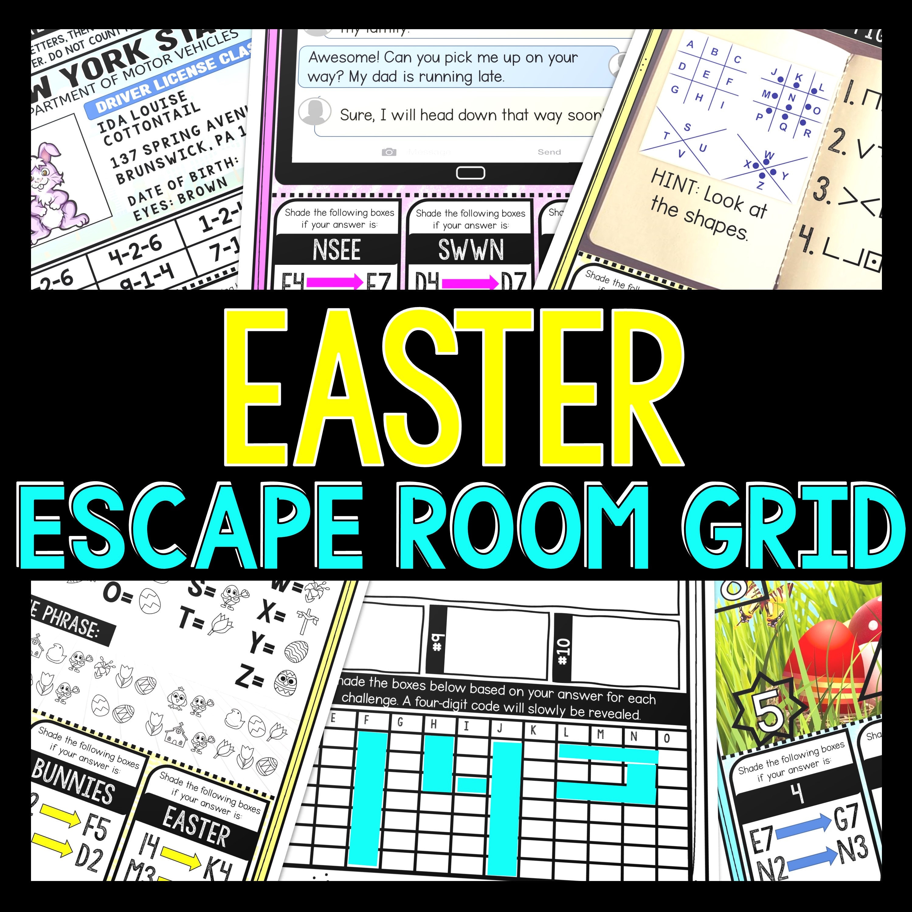 Easter Escape Room GRID for Kids Printable Party Game - Etsy