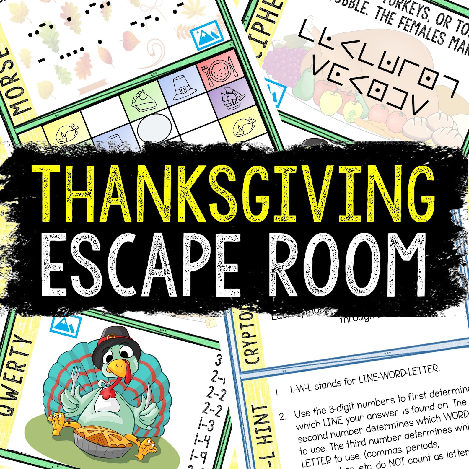 Thanksgiving Escape Room for Kids Printable Party Game - Etsy