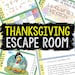 Thanksgiving Escape Room for Kids, Printable Party Game, Escape Room ...