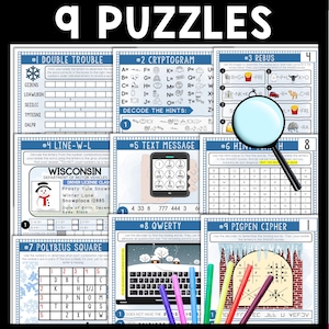 Winter Escape Room for Kids, Printable Party Game, Cipher Puzzles ...