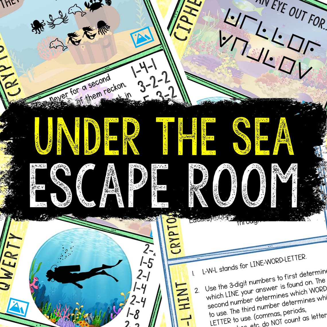 Escape Room for Kids Printable Party Game Under the Sea - Etsy