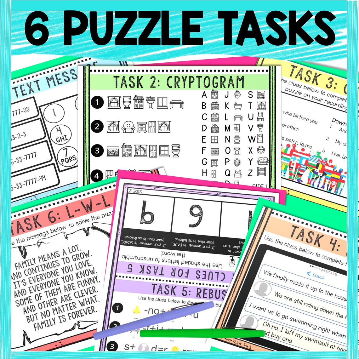 Family Reunion Escape Room Code for Kids Printable Party - Etsy