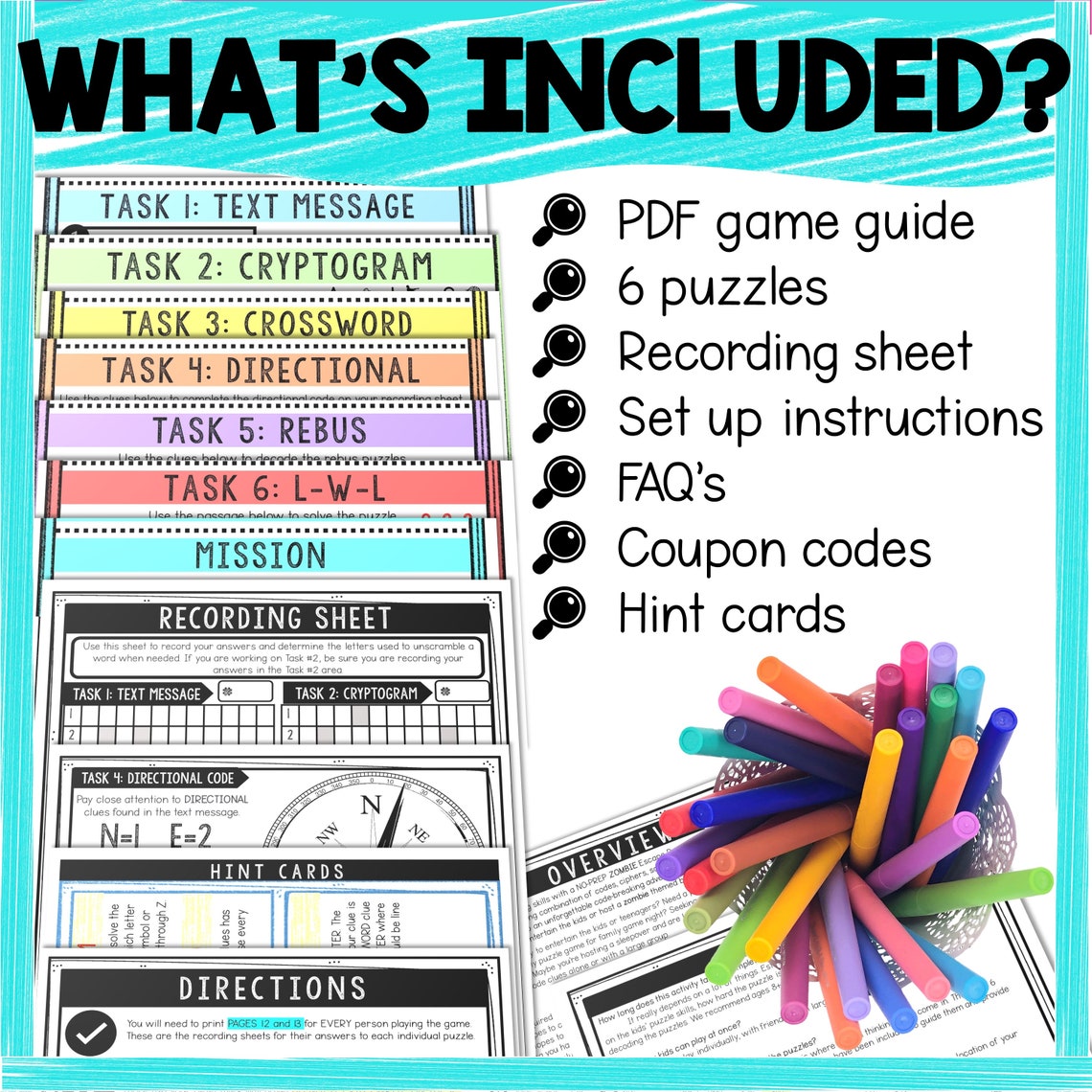 Zombies Escape Room Code for Kids - Printable Party Game – Birthday ...