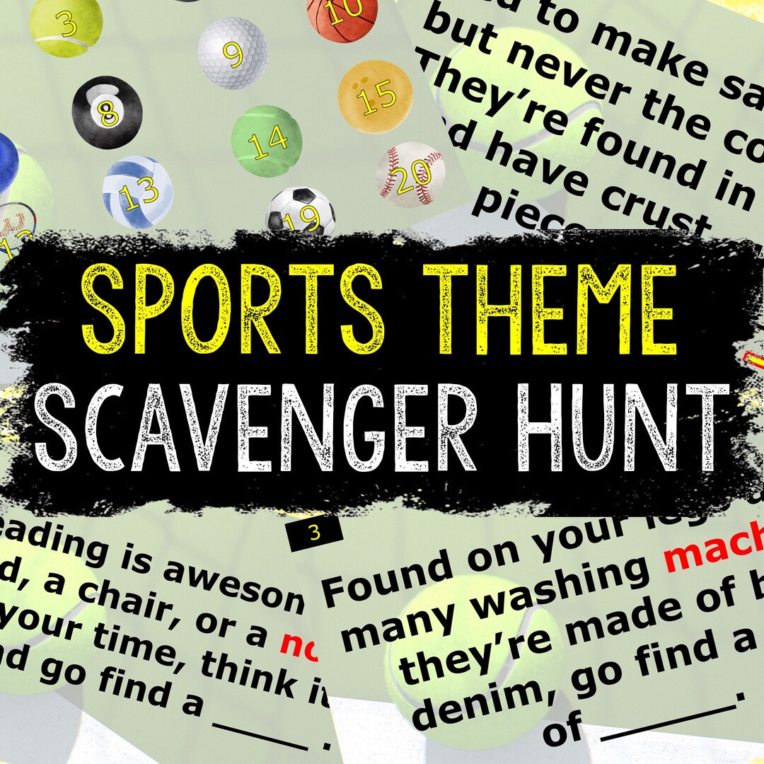 Sports Virtual Scavenger Hunt for Kids - Digital Party Game – at Home ...