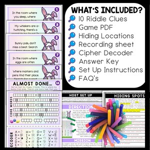 Easter Scavenger Hunt for Kids, Indoor Printable Game, Secret Code ...