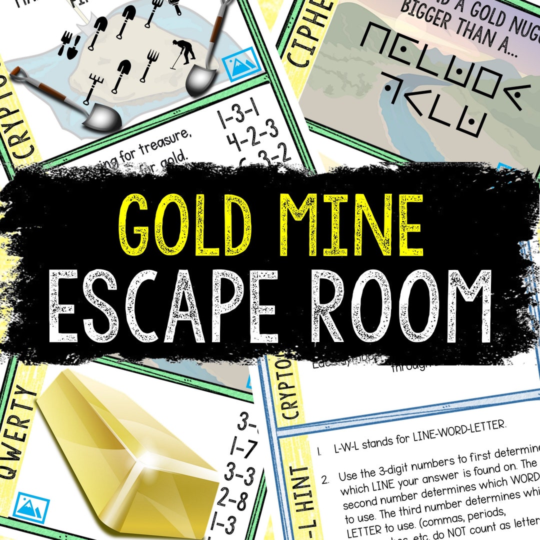 Escape Room for Kids - Printable Party Game – Gold Mine Escape Room Kit ...