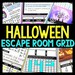 Halloween GRID Escape Room for Kids Printable Party Game Scavenger Hunt ...