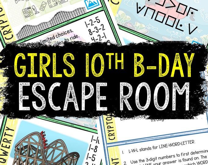 Escape Room for Kids Printable Party Game Girls 10th Birthday Escape ...