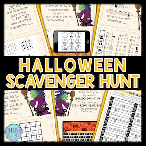 Halloween Scavenger Hunt for Kids With Escape Room Puzzles, Printable ...